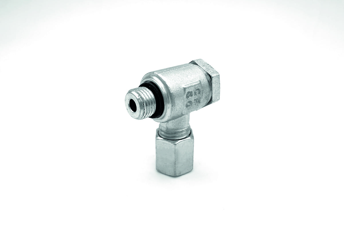 Compact 90° orientable elbow fitting male metric cylindrical - male DIN ...