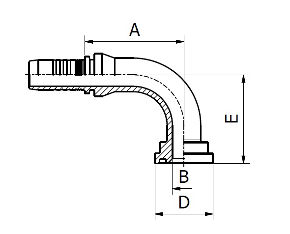 SAE 90 3000° Long Bend Flange - M23391 Long Drop for Various Industrial ...