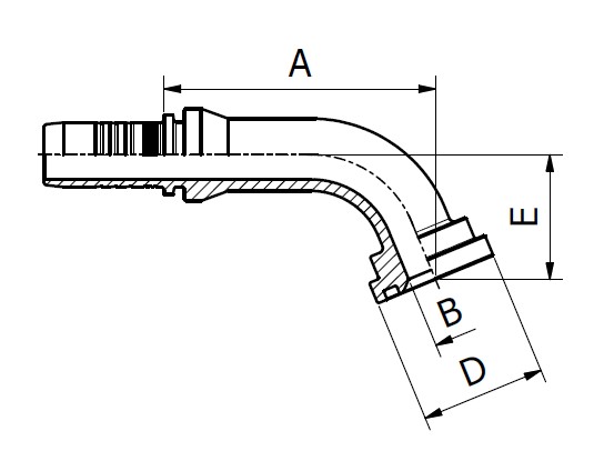 SAE 67,5 3000° Curved Flange - M23371 for various industrial sectors ...